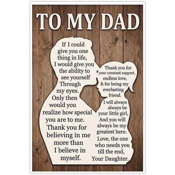 To My Dad from Daughter Canvas Wall Art Gift, Heartfelt Sentimental ...