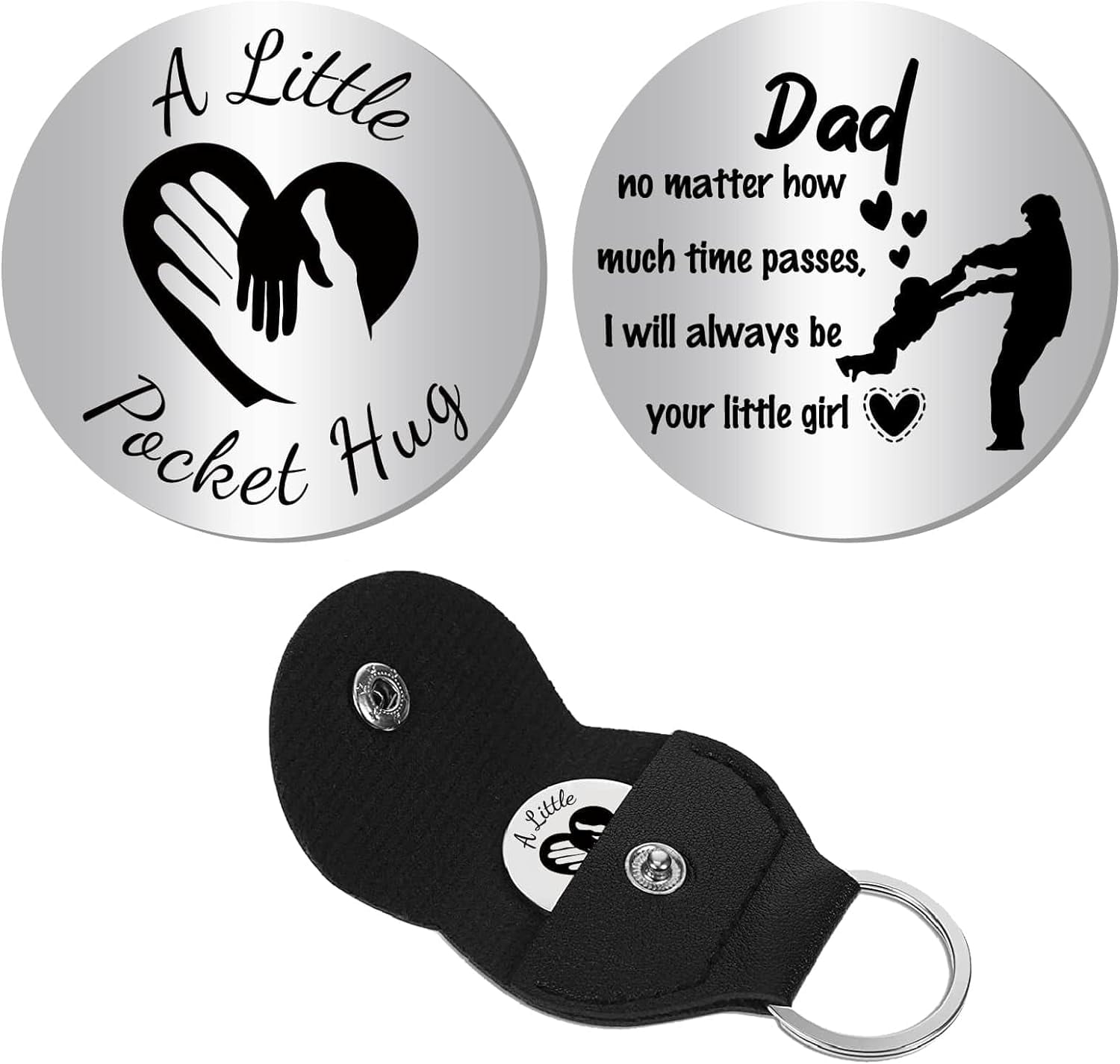 Dad Daughter Pocket Hug Token Long Distance Relationship Keepsake ...