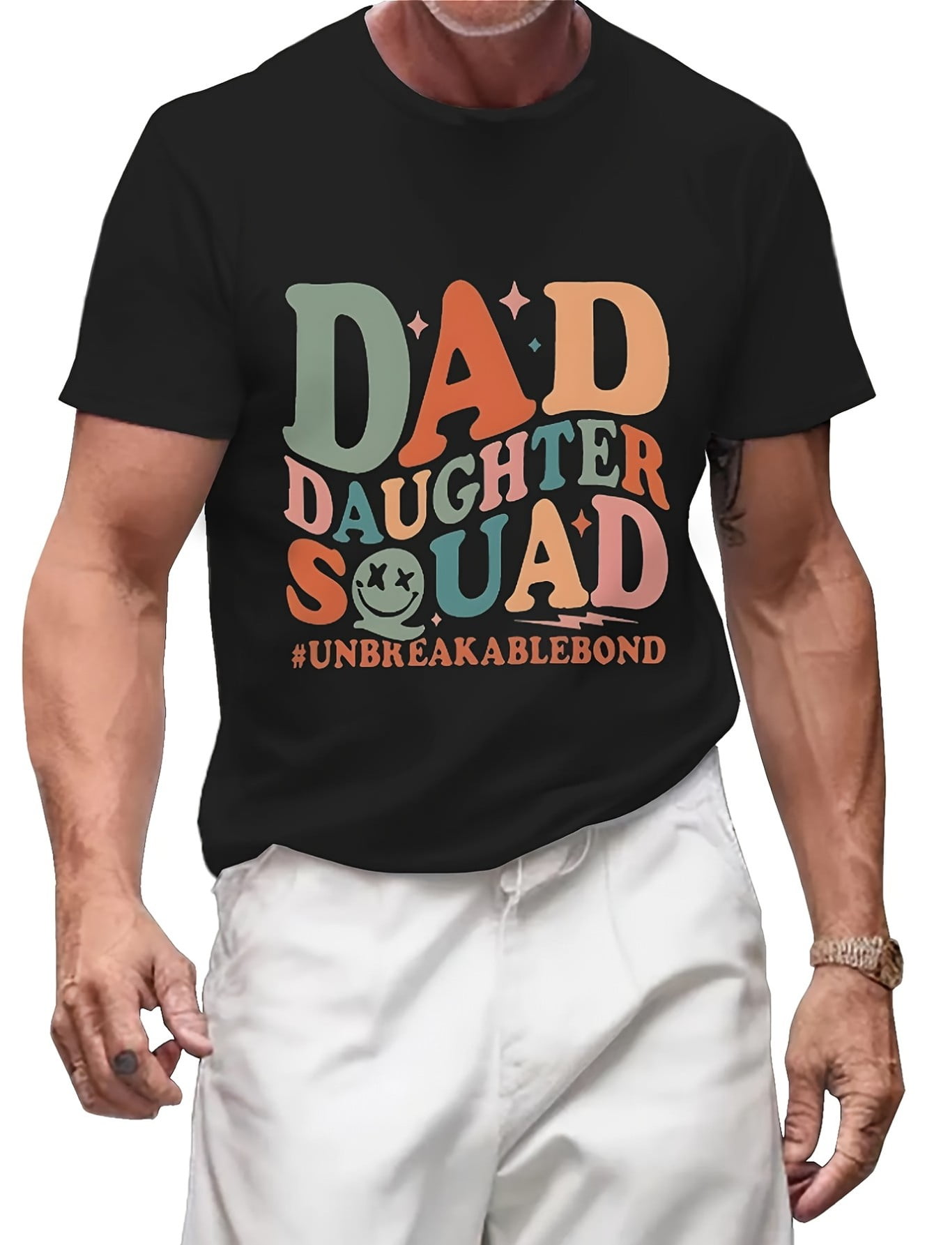 Dad Daughter Squad Unbreakable Bond Graphic T-Shirt, 100% Cotton ...