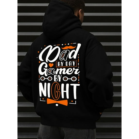 Dad by Day funny hoodies games men hoodies black Casual Classic Design ...