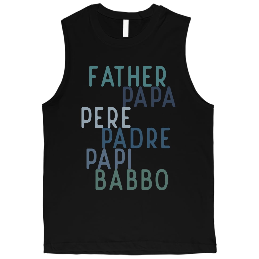 Dad Different Languages Mens Black Cool Father's Day Muscle Shirt ...