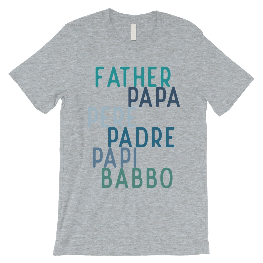 Dad Different Languages Mens Grey Strong-Willed Father's Day Shirt ...