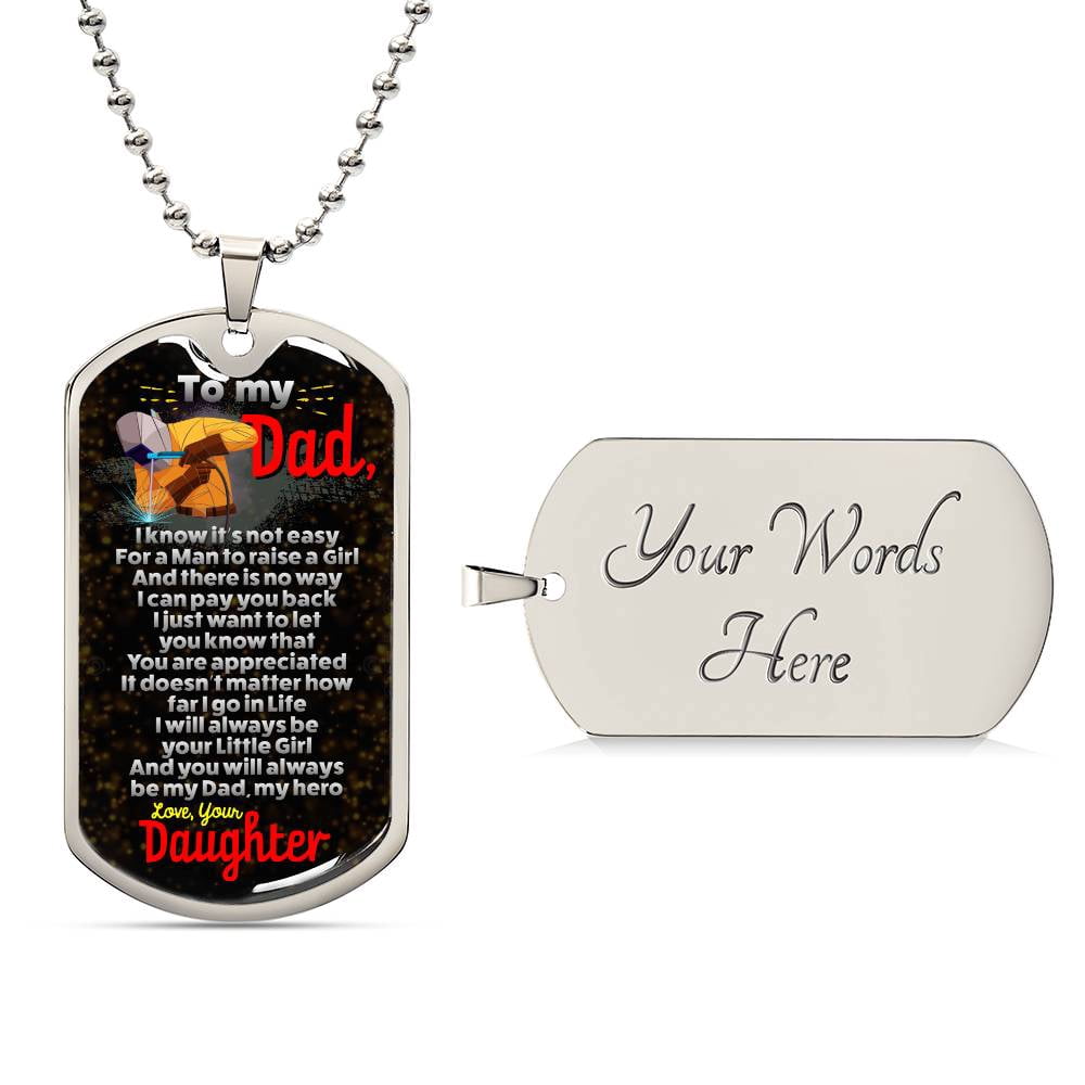 Dad Dog Tag Necklace, to My Dad, I Want You to Believe Deep in Your ...