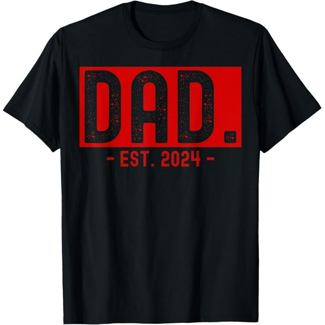 Dad Est. 2024 Expect Baby Father 2024 New Daddy 2024 Red T-Shirt ...