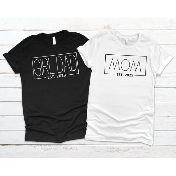 Dad Est 2025 Shirt Mom Est 2025 Tee Grandpa shirt Baby Announcement Tee ...