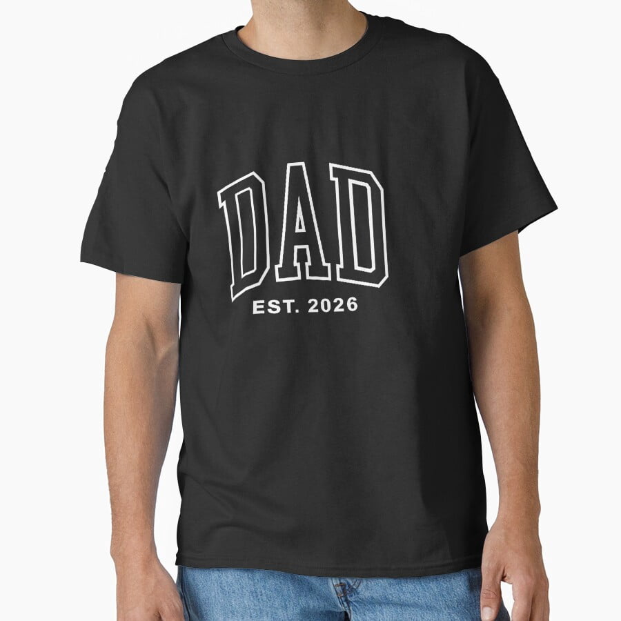Dad Est Pregnancy Announcement For Dad Men her's Day Shirt, New Dad ...