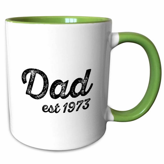 3drose, Dad Established 1973 Distressed Cursive Lettering on White ...