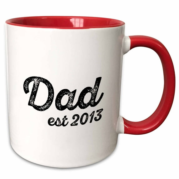 3drose, Dad Established 2013 Distressed Cursive Lettering on White ...