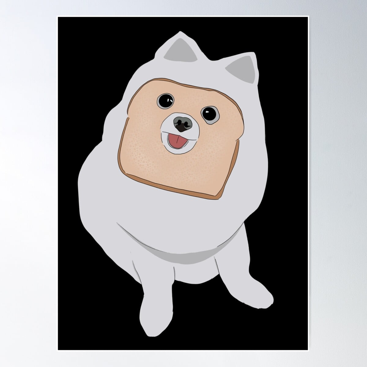Dad Fluffy Toast Dog Cute Animals Poster Wall Art, Modern Wall Decor ...