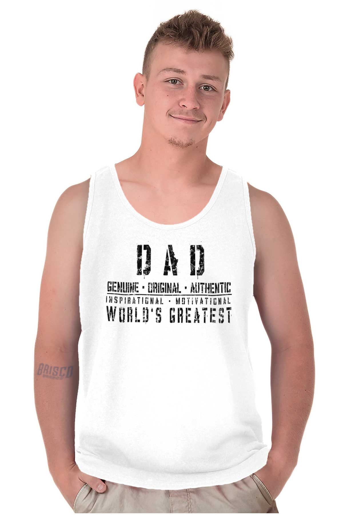 Dad Genuine World's Greatest Father Men Big & Tall Tank Top Brisco ...
