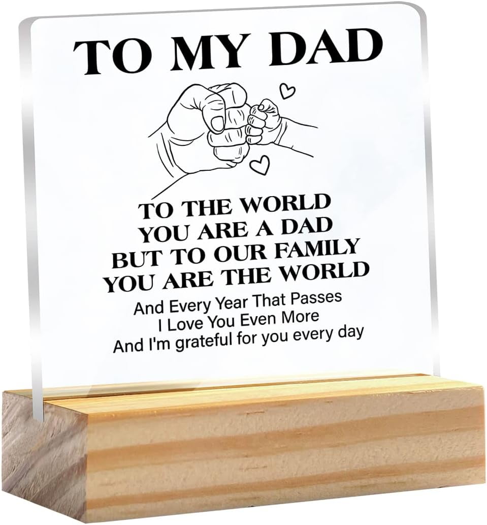 Dad Gift for Birthday Father’s Day to My Dad You are the World Clear ...
