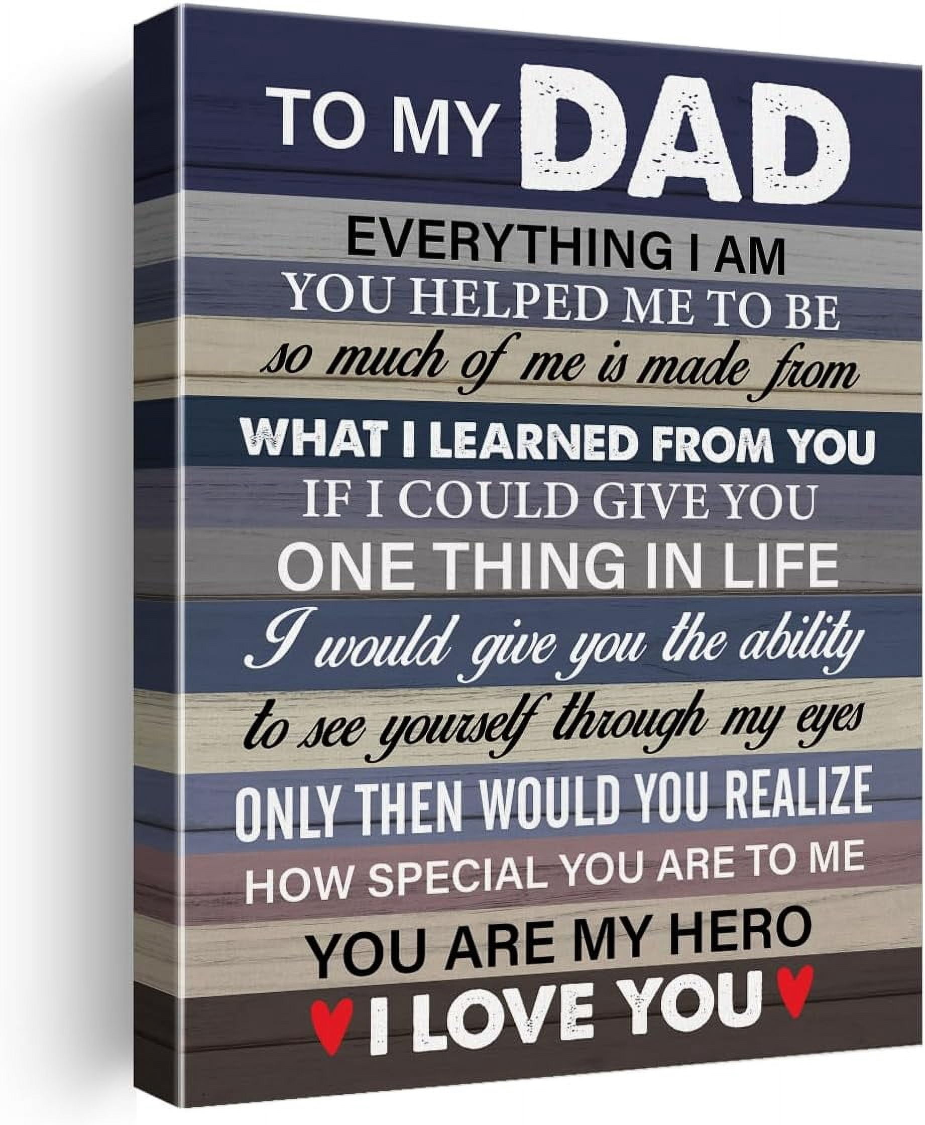 Dad Gift From Son Daughter, Dad Canvas Wall Art Decor, Thank You Gift ...