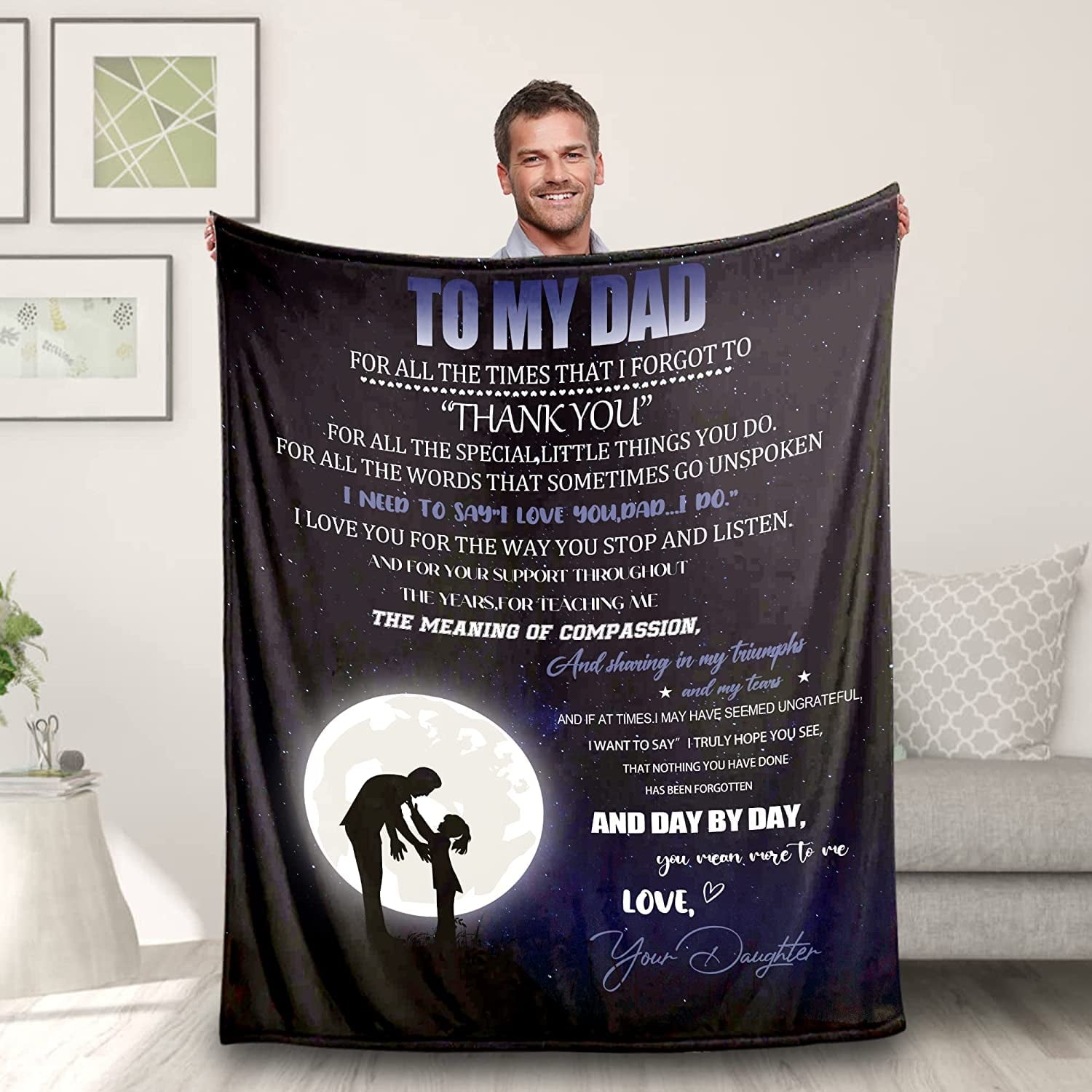 Dad Gifts Blanket Dad Birthday Gifts from Daughter, Father Day Birthday ...