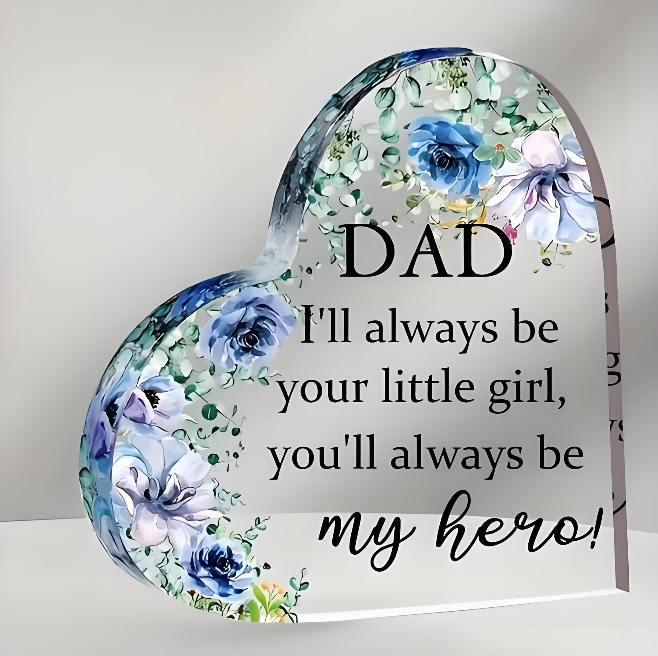 Dad Gifts for Fathers Day Gifts Men Acrylic Heart Shaped Plaque ...