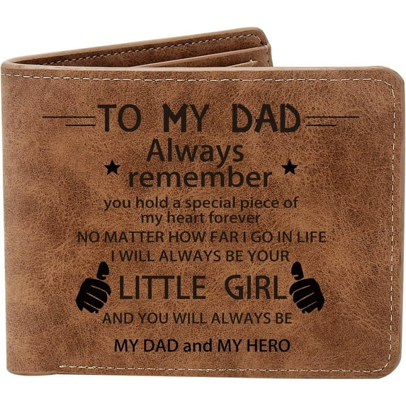 To My Dad Gifts,Leather Wallet for Men, Engraved Personalized Leather ...