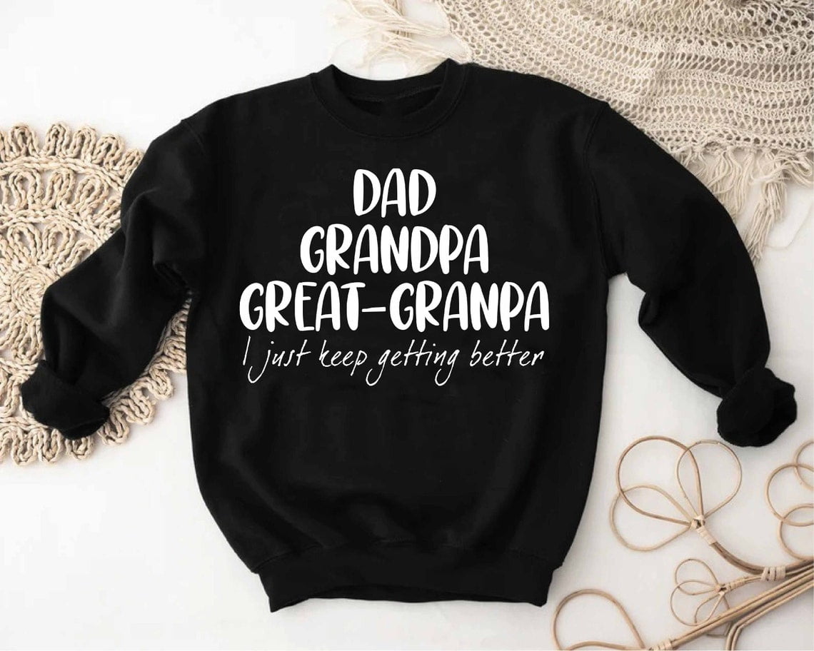 Dad Grandpa Great-Grandpa Sweatshirt, Grandfather Crewneck Sweathirt ...