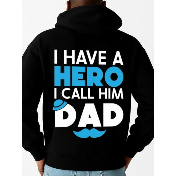 Dad Hero Hoodie hoodies dad for men machine washable black Hip-Hop ...