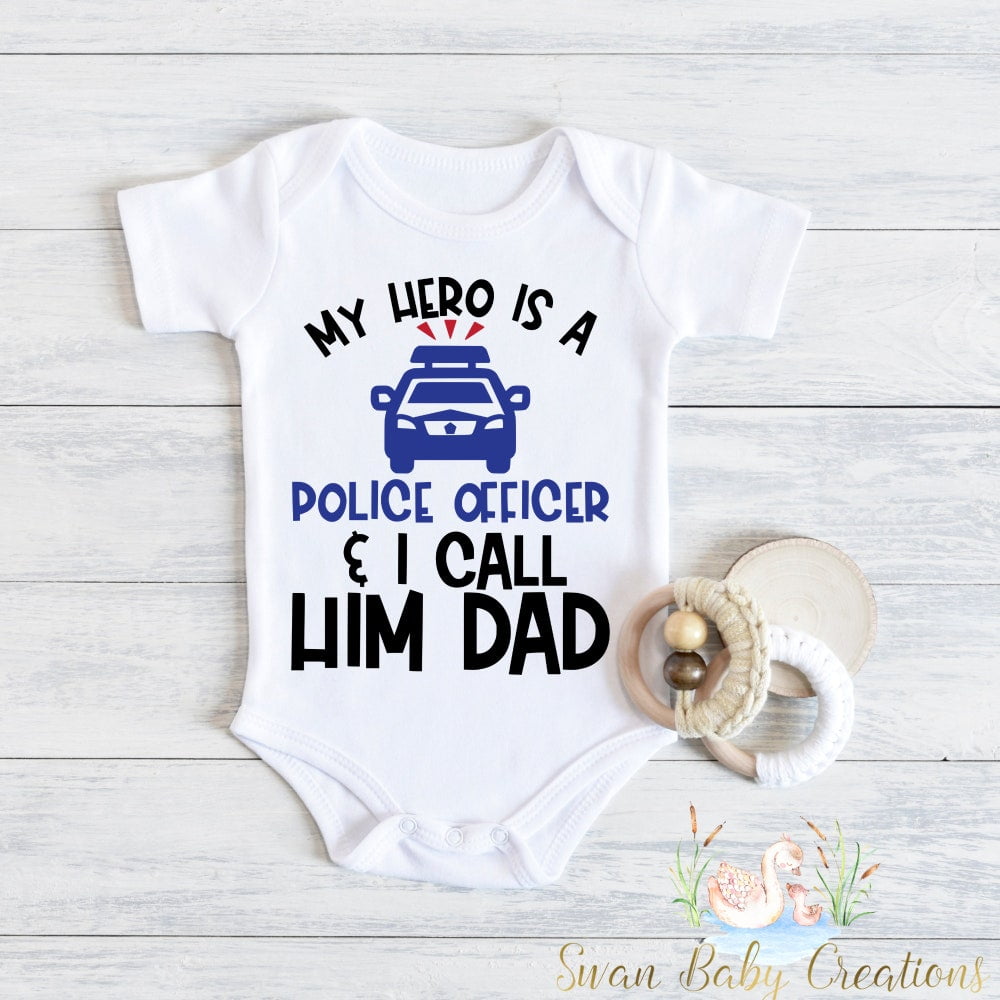 Dad Is My Hero Police Officer Dad Gift For Daughter Hero Daddy Baby ...