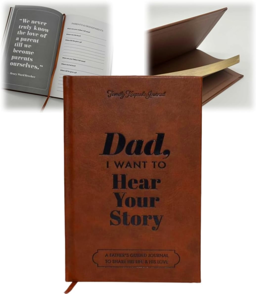 Dad, I Want to Hear Your Story: Leather for Fathers Day Gift Wrapped ...