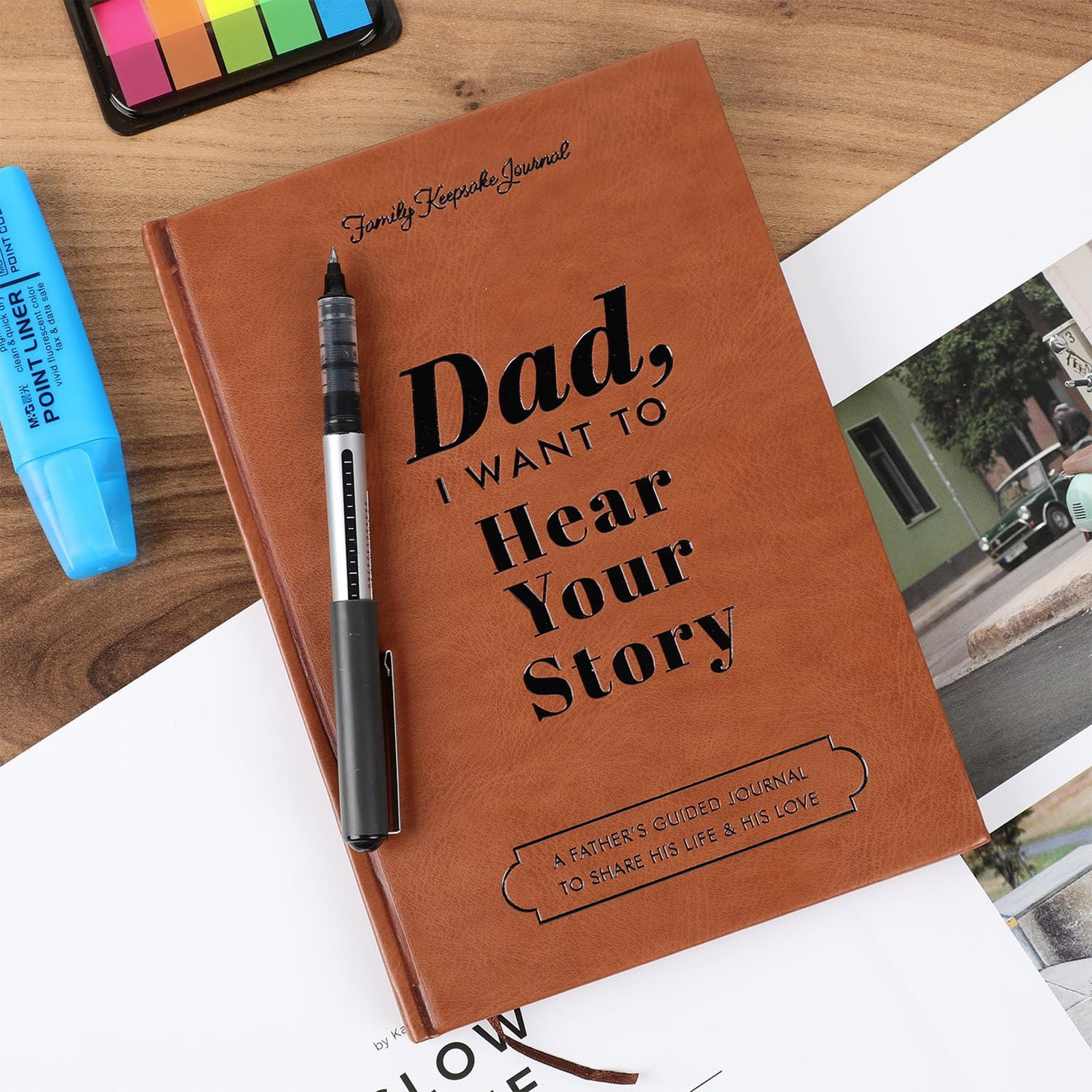 Dad I Want to Hear Your Story: Leather for Fathers Day Wrapped Hardback ...