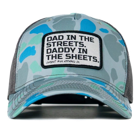 Combat Iron Dad In The Streets. Daddy In The Sheets. Men's Snapback Hat ...