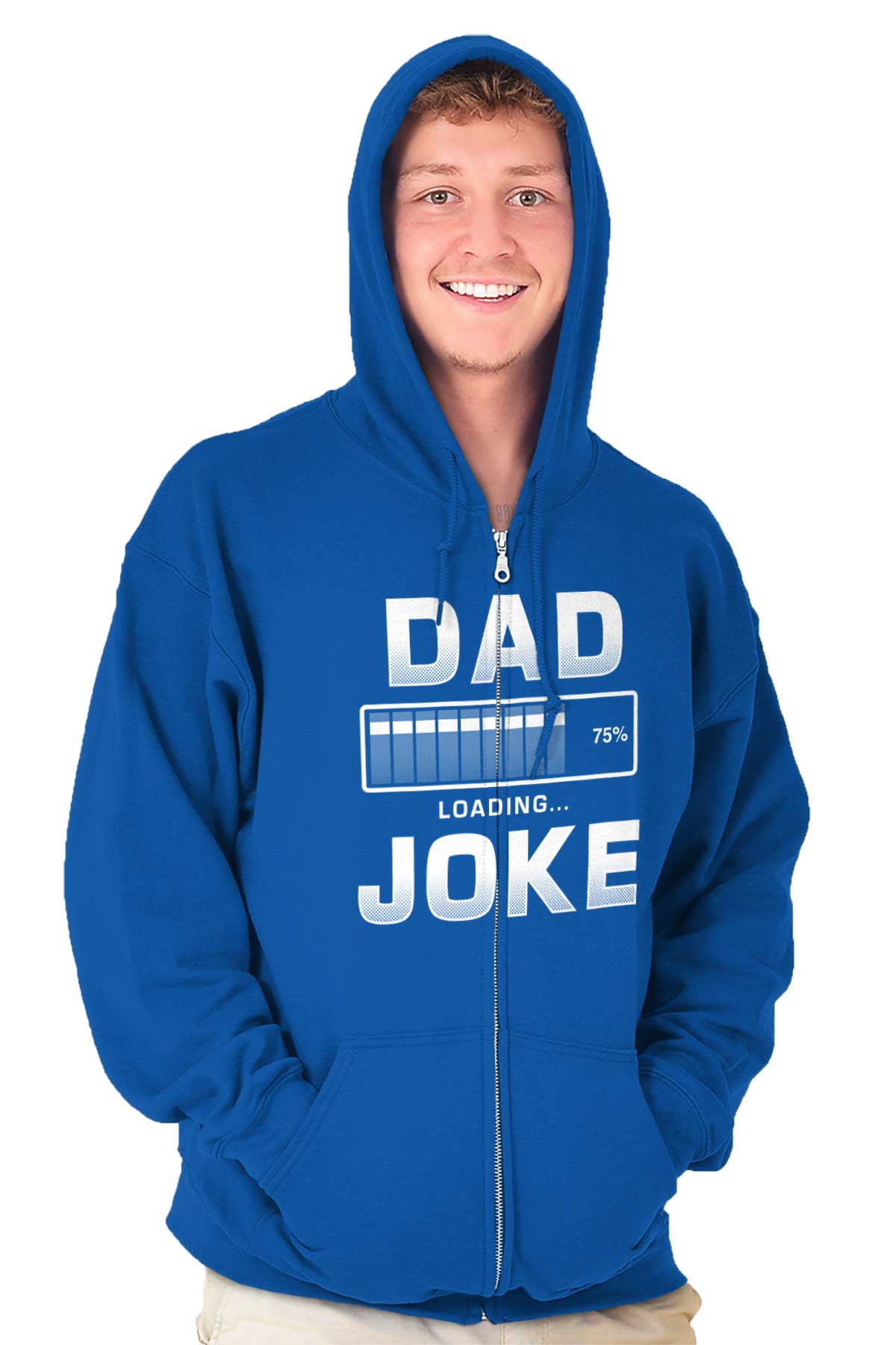 Dad Joke Loading Corny Father Humor Zip Hoodie Sweatshirt Men Brisco ...