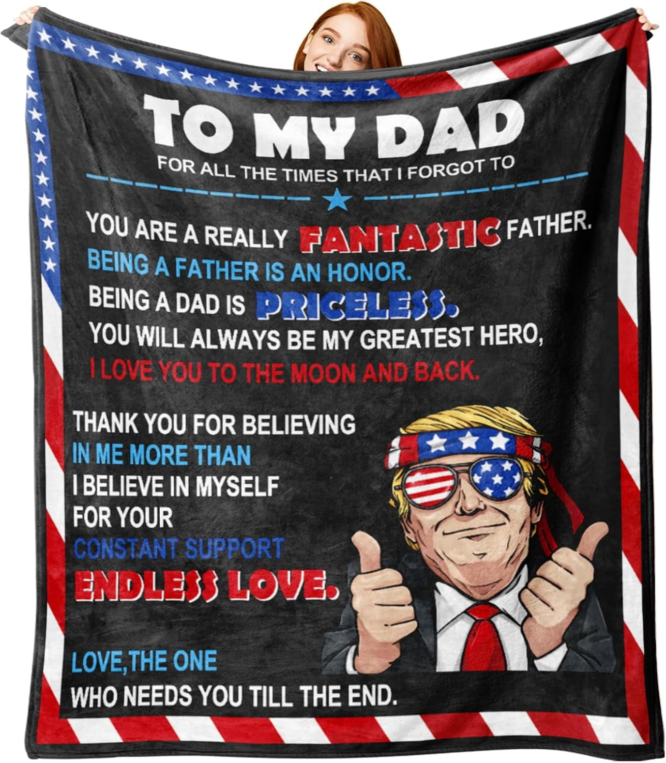 Dad Jokes from Daughter Son Flannel Blanket, Fathers Day Throw Blanket ...