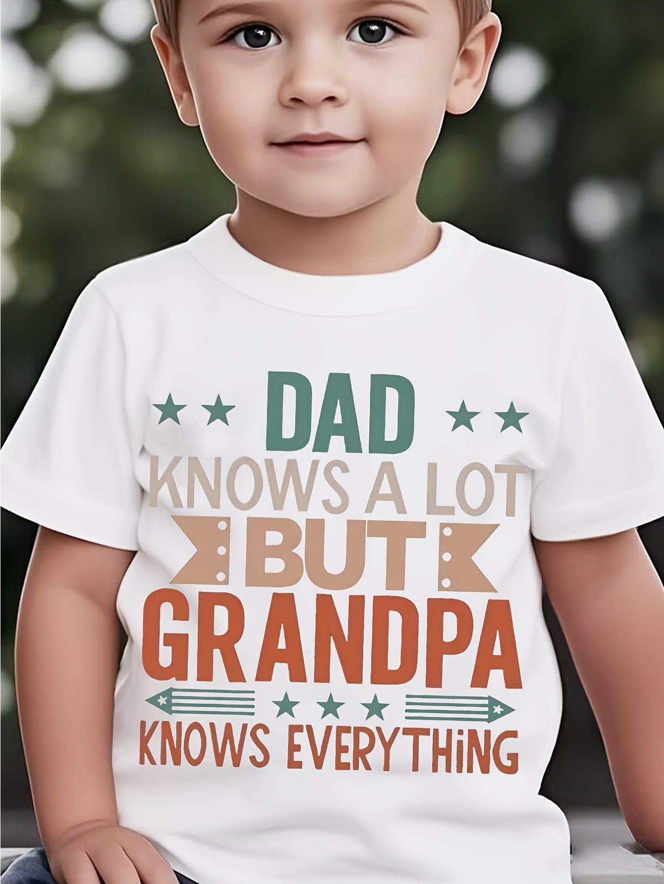 Dad Knows a Lot But Grandpa Knows Everything" Boys' Casual T-Shirt ...