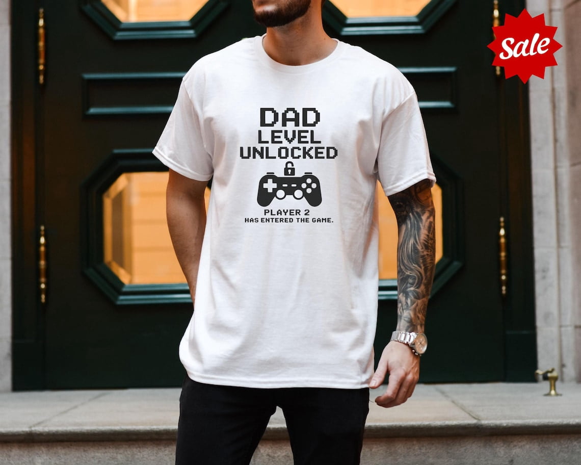 Dad Level Unlocked Gamer T-Shirt - Walmart.com