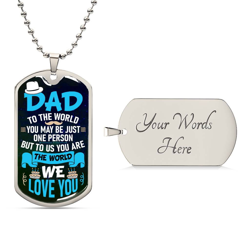 Dad We Love You - Father's Day Men's Necklace Birthday Gift Jewelry for ...