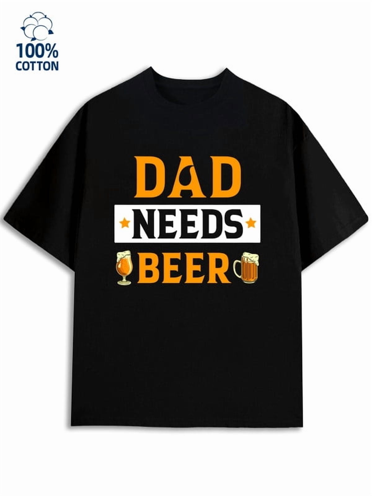 Dad Loves Beer for men funny humor 180G 100% Cotton black wife husband ...