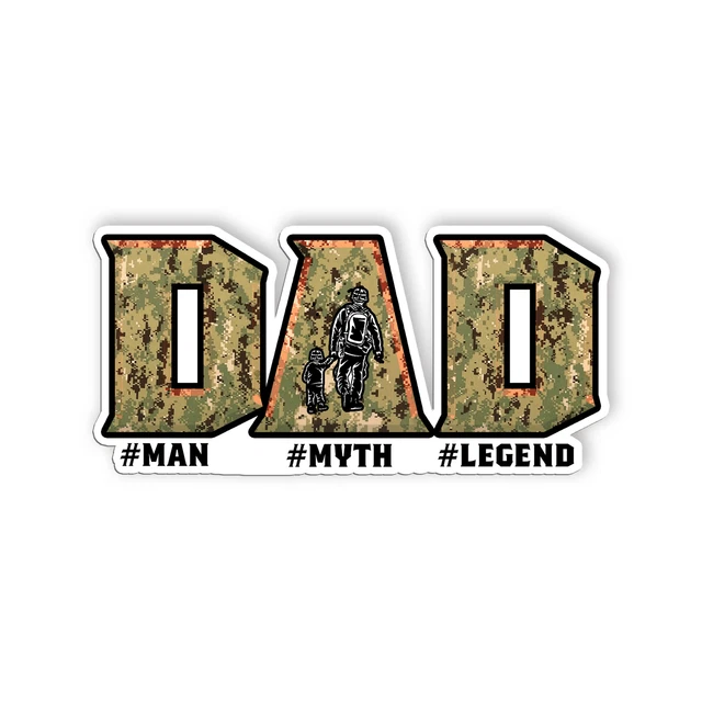 Dad Man Myth Legend Stickers Supper Proud Army Dad Stickers Phone Decal ...