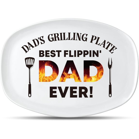 Dad Melamine Grill Platter Gift - Dad Barbecue Serving Tray Plate ...