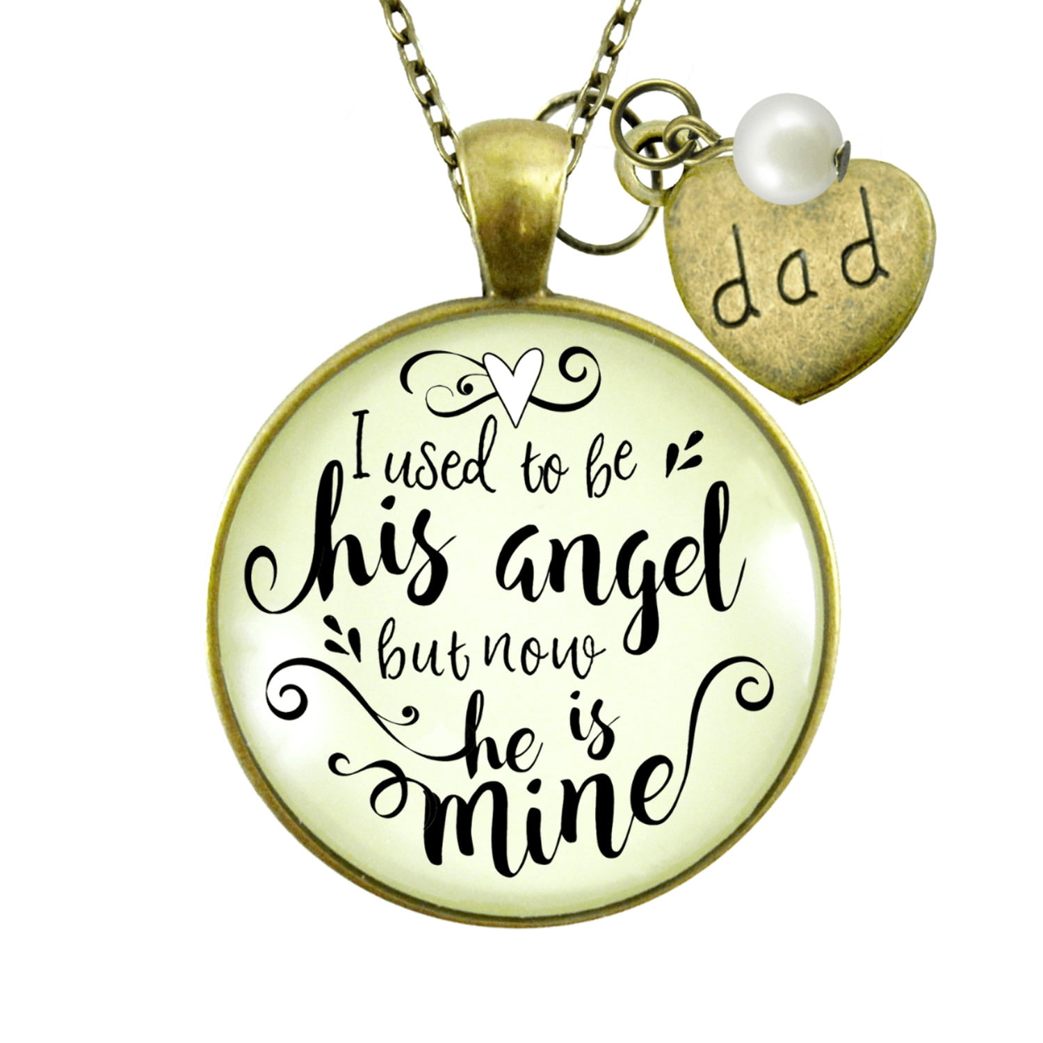 Dad Memorial Necklace Gutsy Goodness Bronze Metal Necklace His Angel ...