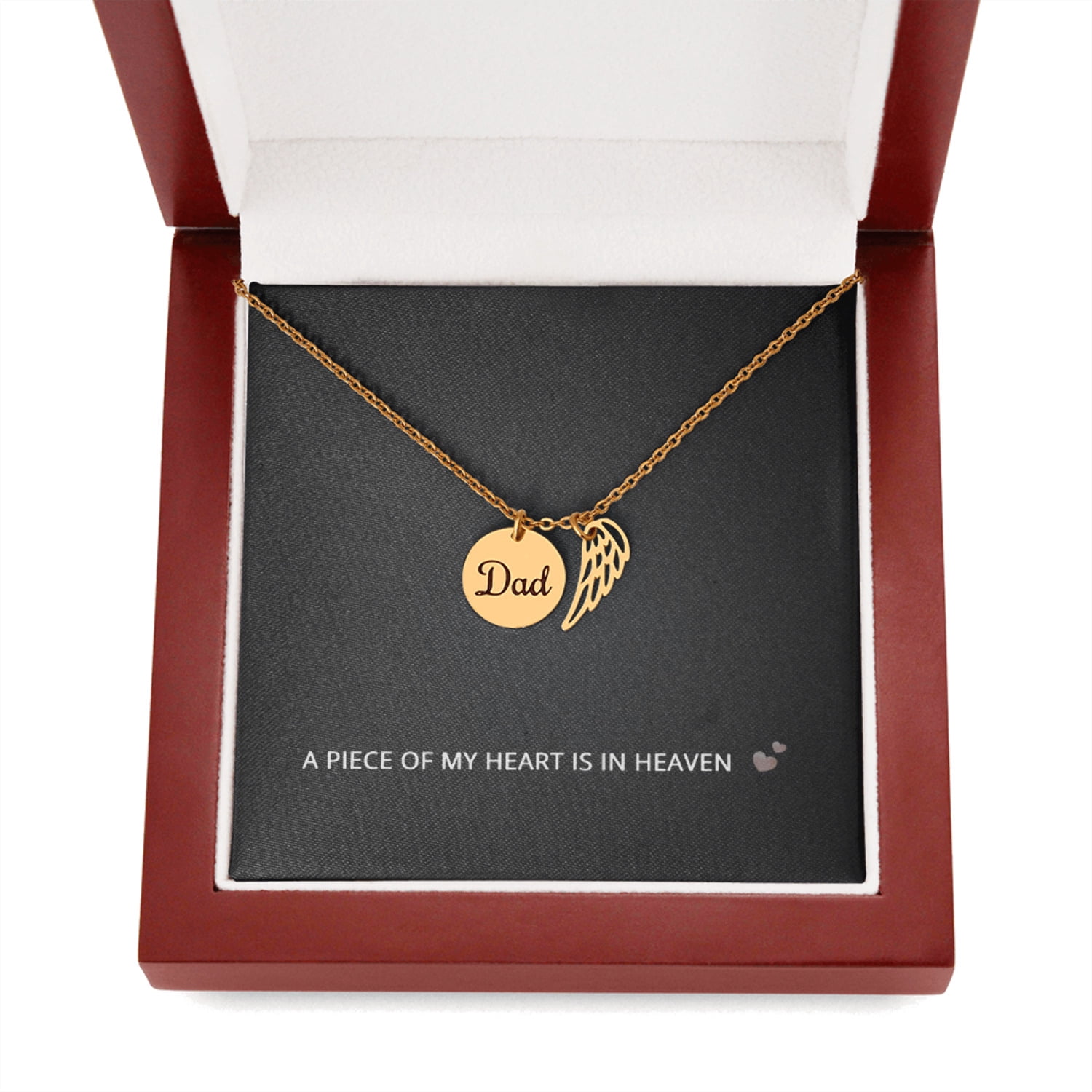 Dad Memorial Necklace for Sister Loss of Father Jewelry A Piece Heart ...