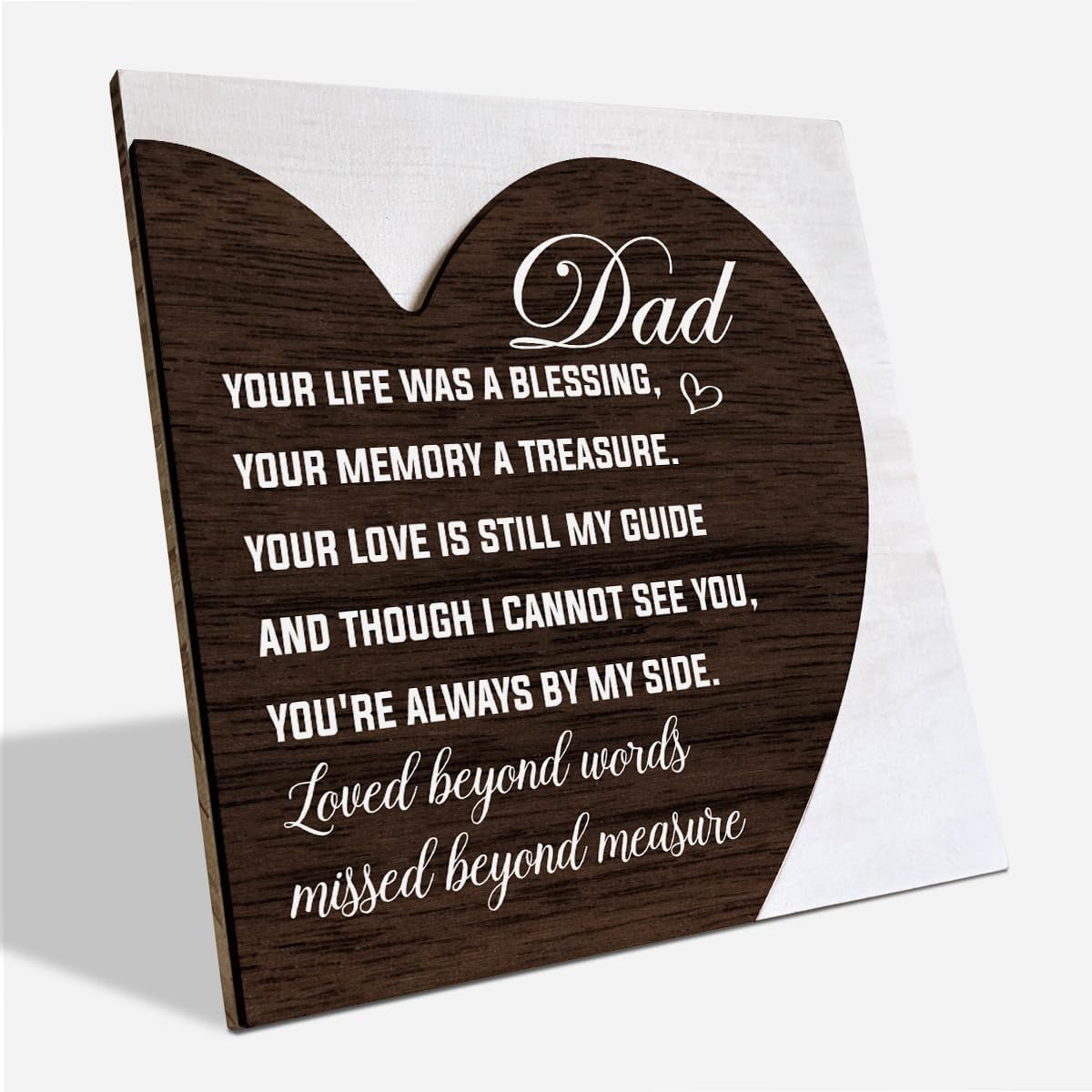 Dad Memorial Sign Heart Plaque Sign Decor Sympathy Gifts for Loss of ...