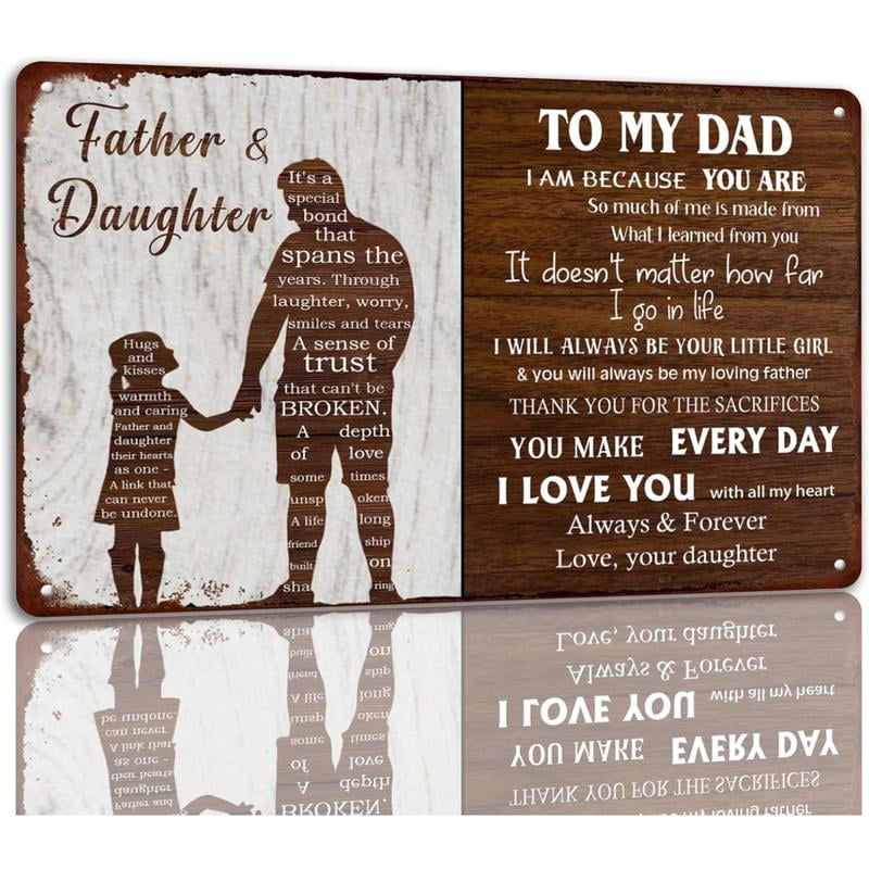Dad Metal Sign Father's Day Tin Plaque 'Best Dad' Wall Decor Hammer ...