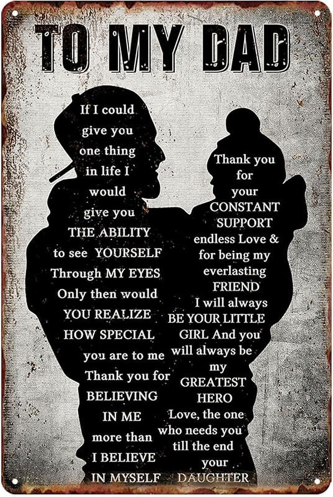 To My Dad Metal Tin Sign Gifts For From Daughter Best Dads Birthday ...