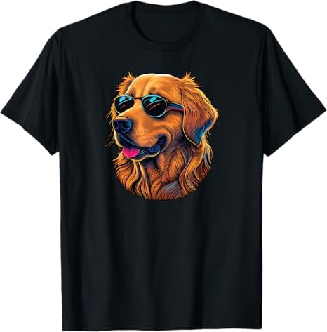 Dad Mom Cool Dog Sunglasses - Golden Retriever T-Shirt for Men Women ...