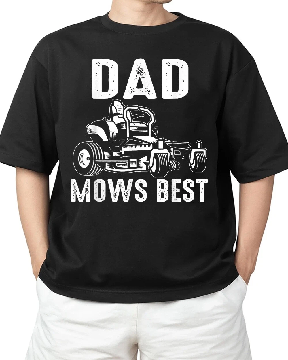 Dad Mows Best Funny Riding Mower Retro Mowing Dad Adult S-4XL T-Shirt - Walmart.com