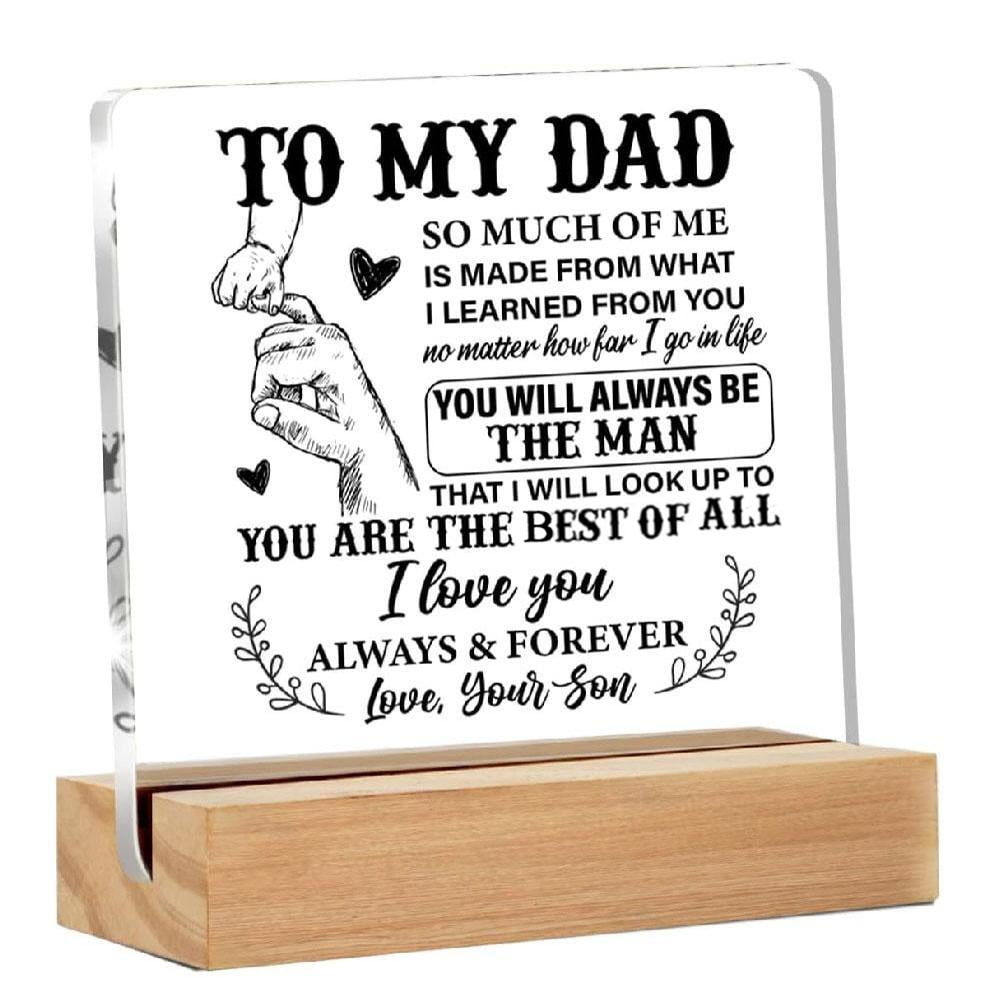 to My Dad So Much of Me Clear Acrylic Sign, Dad Gifts from Son, Father ...