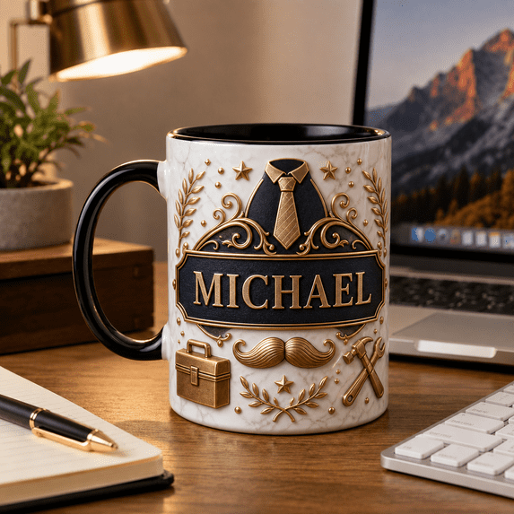 Dad Mug 2D Printed 3D Effect Personalized Dad Mug Custom Father Gift ...
