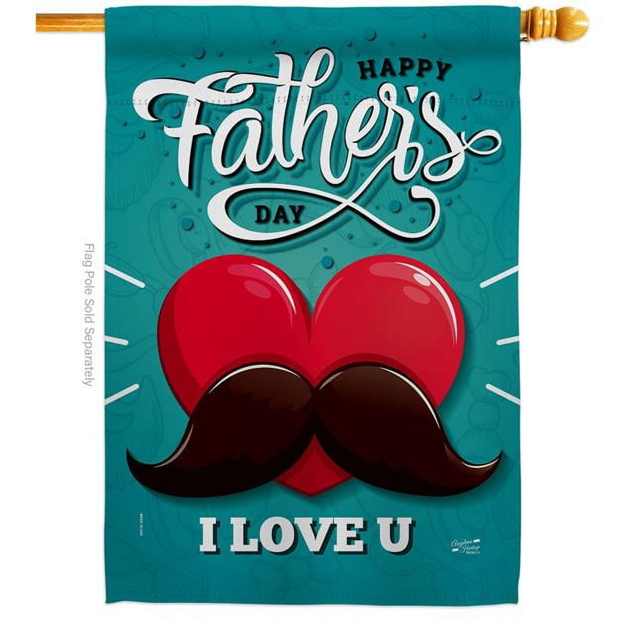 Dad Mustache Family Father Day 28 x 40 in. Double-Sided Decorative ...