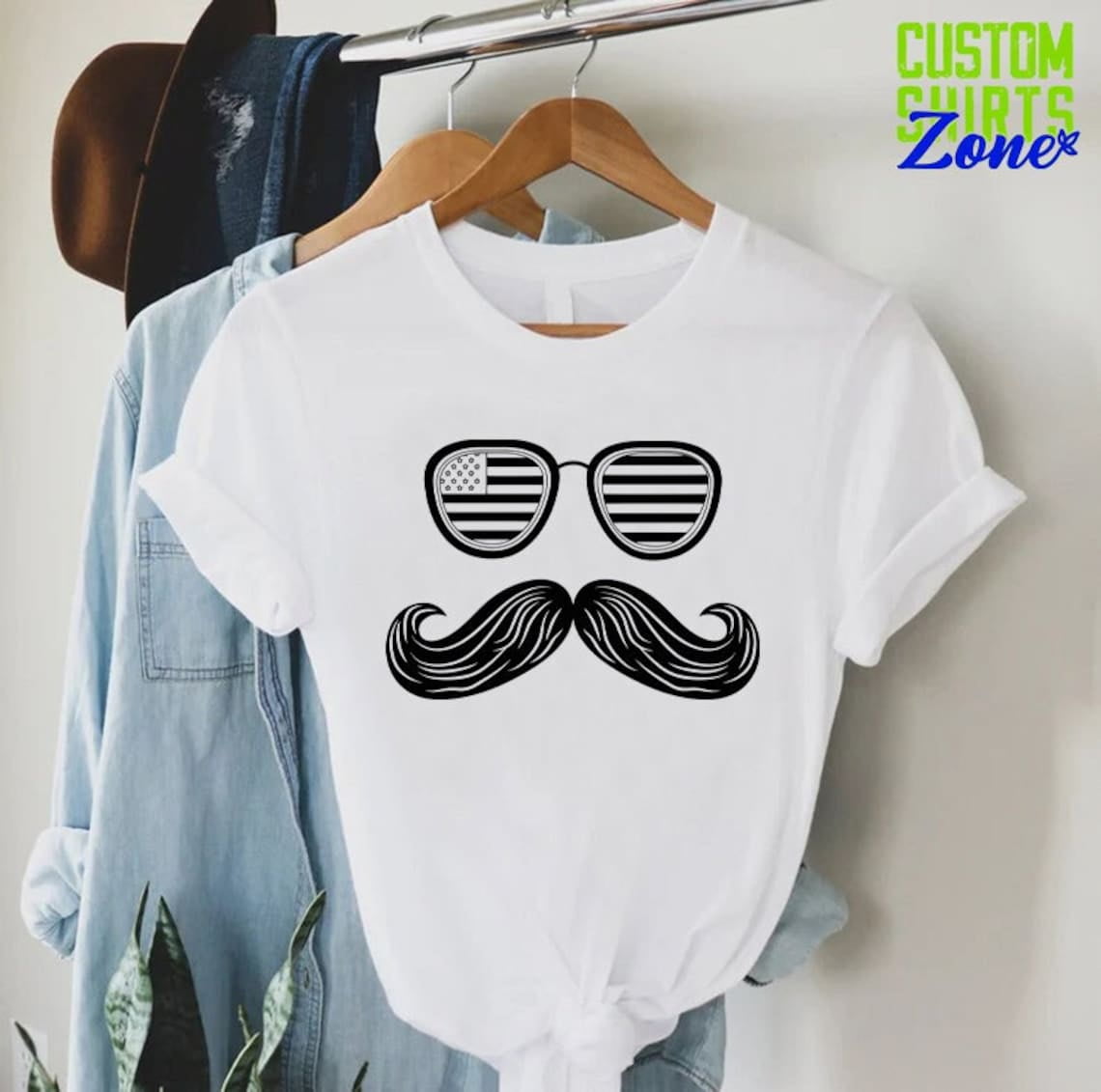Dad Mustache and Glasses TShirt, Mustache T-shirt, Father Sunglasses ...