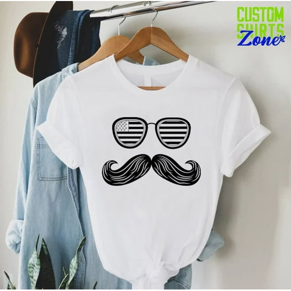 Dad Mustache and Glasses TShirt, Mustache T-shirt, Father Sunglasses ...