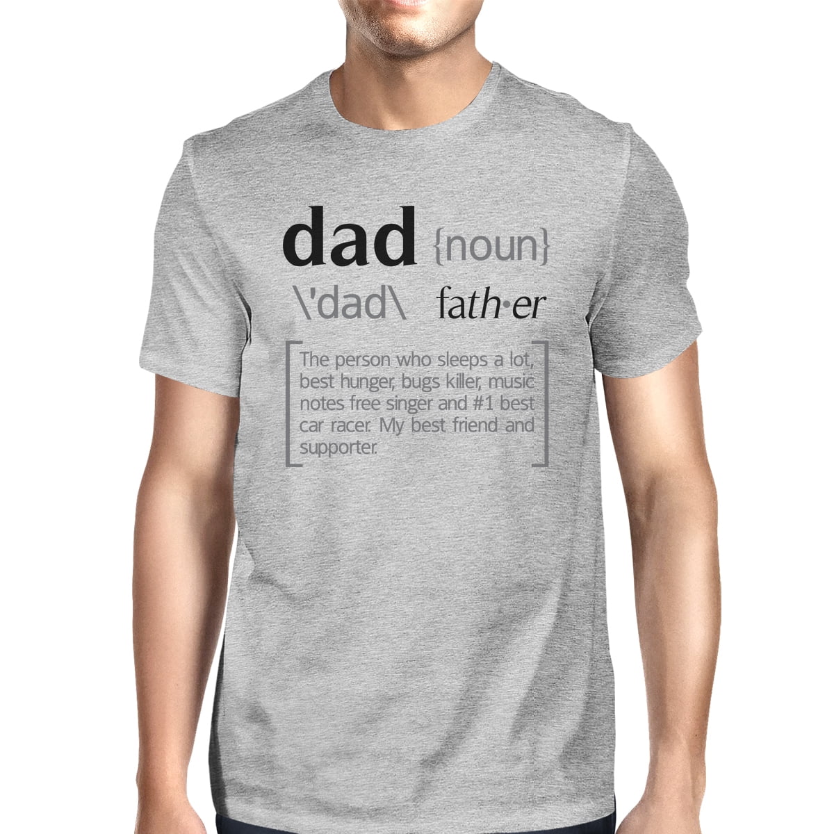 Dad Noun Mens Gray Round Neck Tee Funny Birthday Gifts For Dad ...