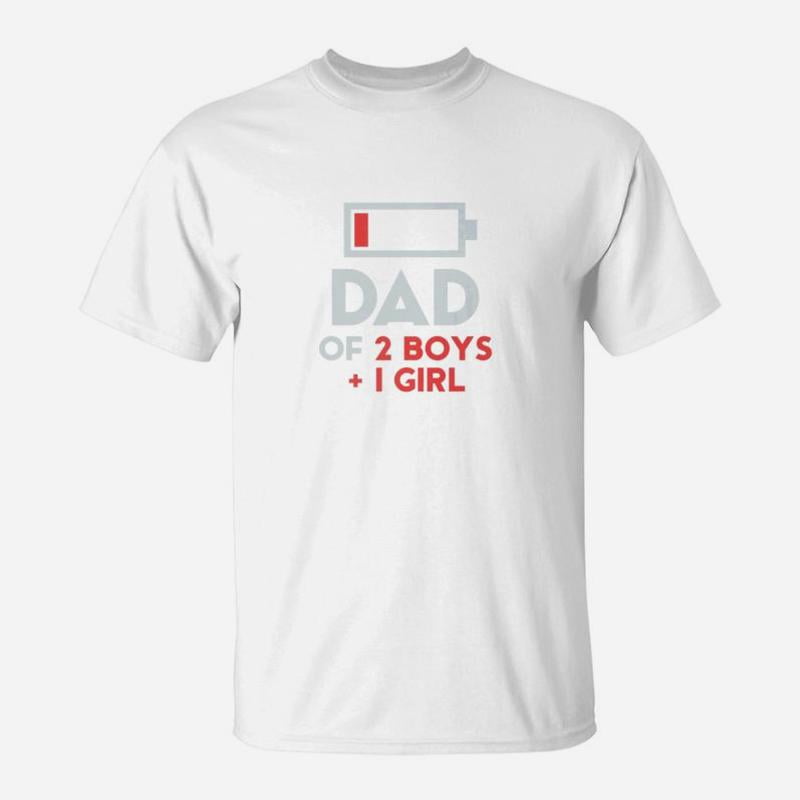 Dad Of 2 Boys 1 Girl Fathers Day Daughter Son TShirt - Walmart.com
