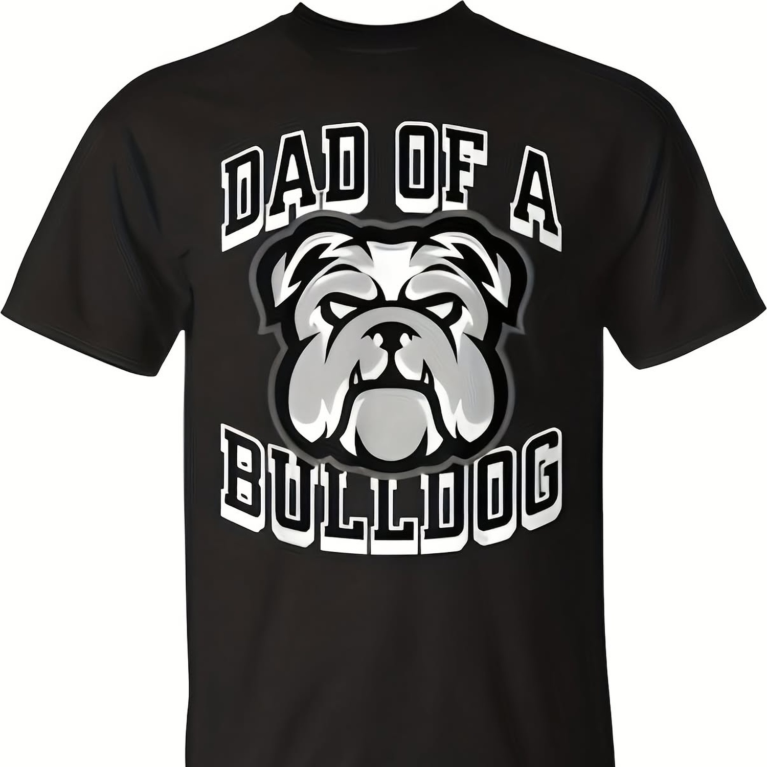 Dad Of A Bulldog Football Game Day Print Dad Black Bulldogs T-Shirt ...