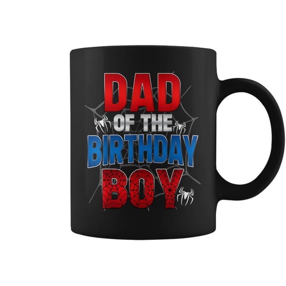 Dad Of The Birthday Boy Matching Family Spider Web Coffee Mugs ...