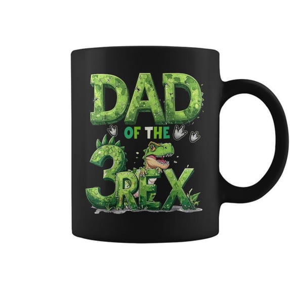 Dad Of The Three Rex Birthday Boy Dinosaur Family Matching Coffee Mugs ...